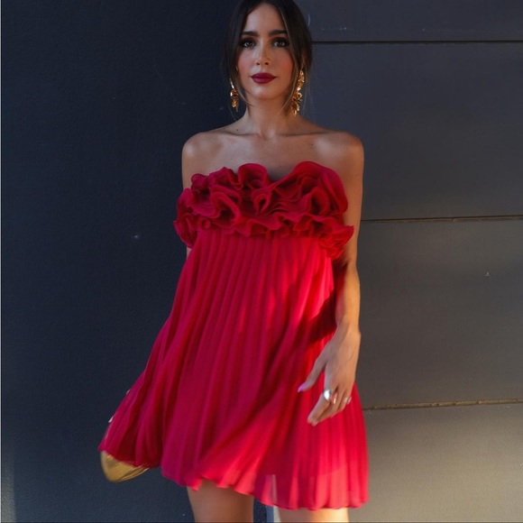 Zara | Dresses | Zara Pleated Ruffle Mini Dress | Poshmark